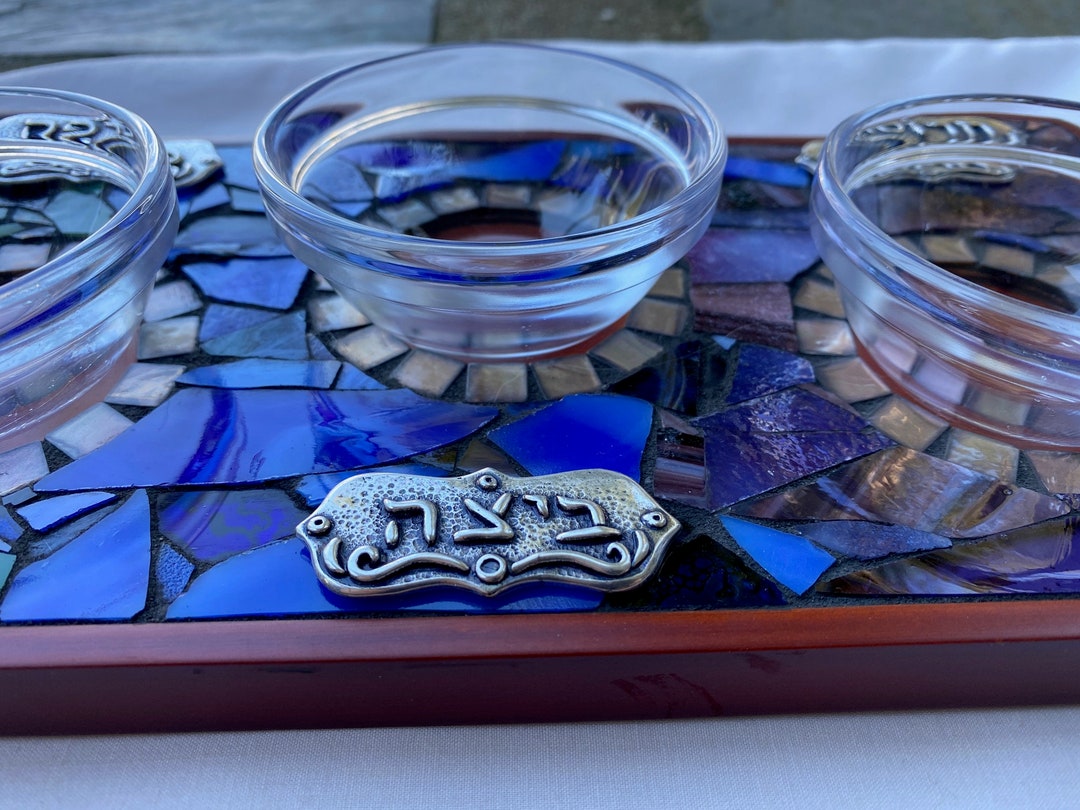 Mosaic Seder Plate, Passover Mosaic Plate,passover Plate, Pesach Plate ...