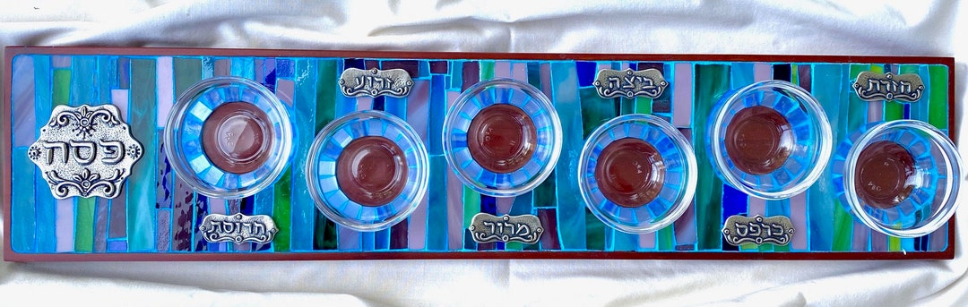Mosaic Seder Plate, Passover Mosaic Plate, Pesach Plate Judaica ...