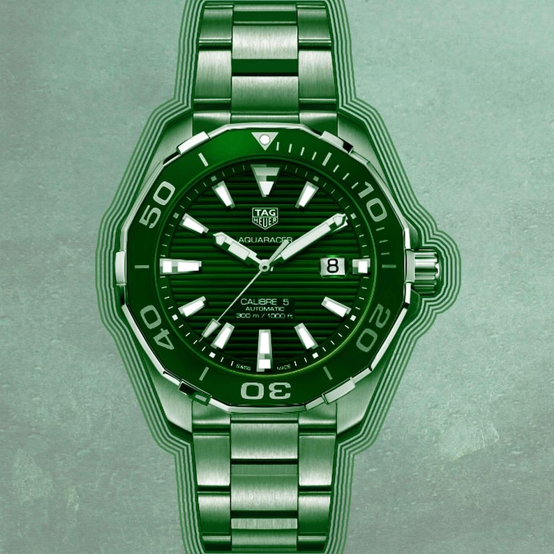 Tag Heuer AQUARACER Green Interpretation - Etsy