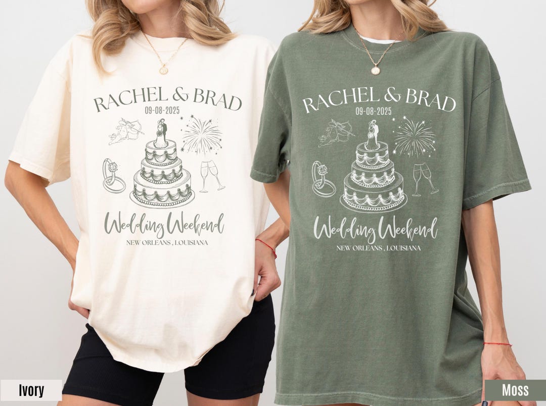 Personalized Wedding Weekend Shirts: Custom Location Comfort Colors ...