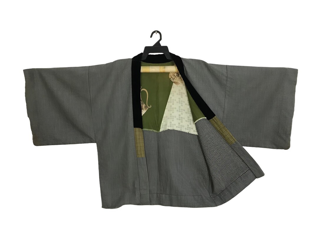 Vintage Kimono Japanese Traditional Noragi Haori Hanten Happi Jacket ...