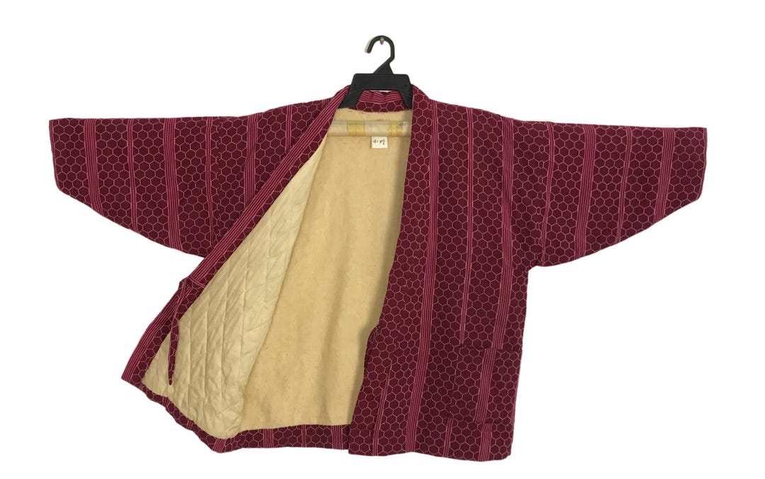 Hanten Padded Kimono Japanese Traditional Cardigan Happi Jacket Haori ...