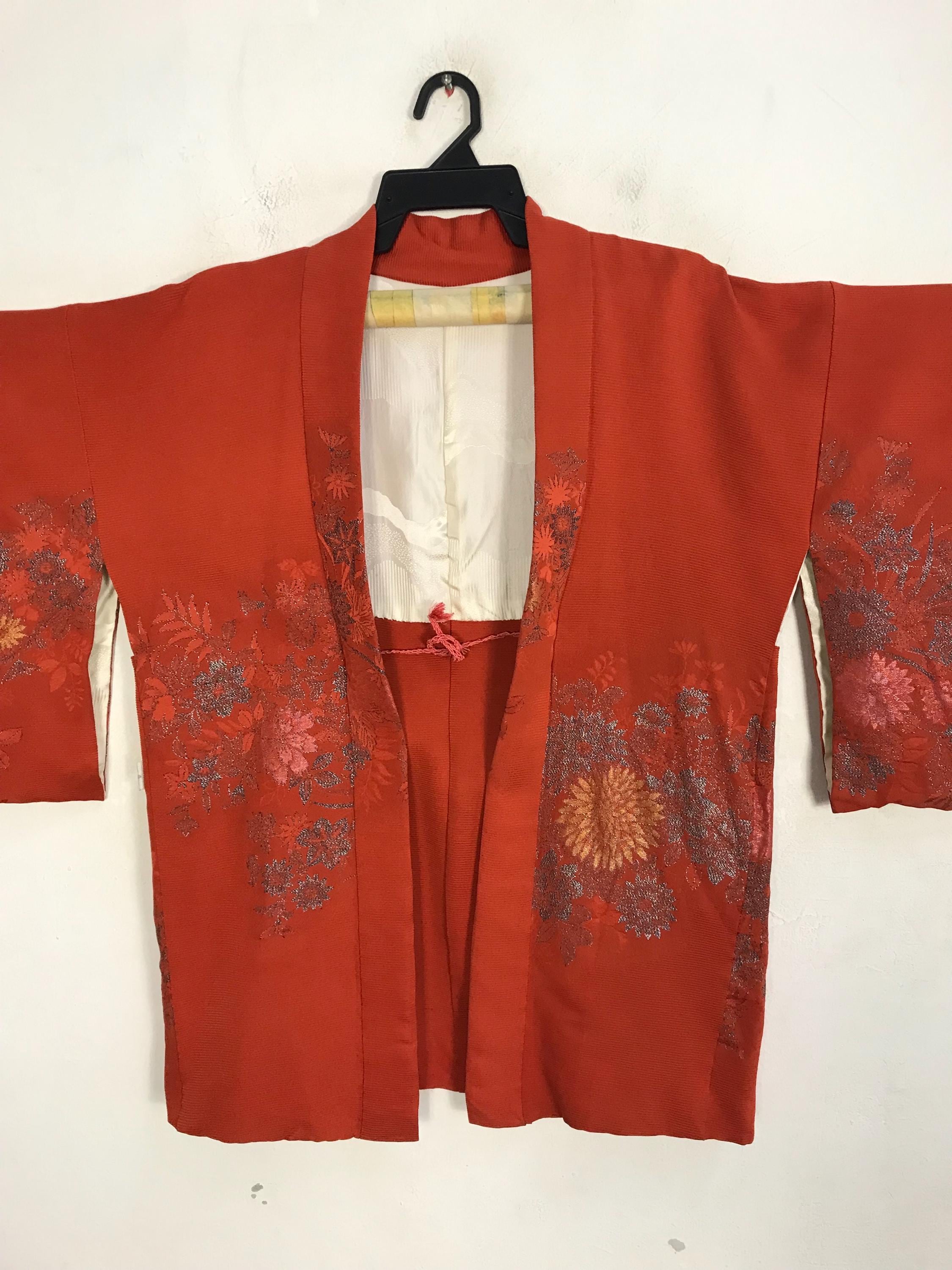 Vintage Kimono Japanese Traditional Noragi Haori Hanten Happi Jacket ...