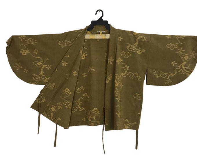 Vintage Kimono Japanese Traditional Noragi Haori Hanten Jinbei Cardigan ...