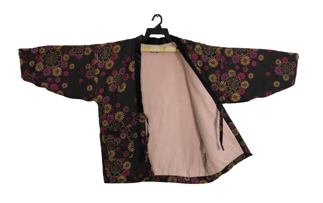 Hanten Padded Kimono Japanese Traditional Cardigan Happi Jacket Haori ...