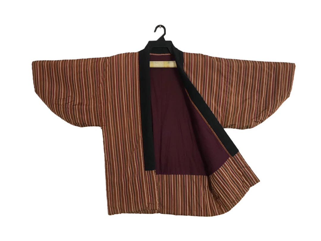Hanten Padded Haori Kimono Japanese Traditional Cardigan Happi Jacket ...