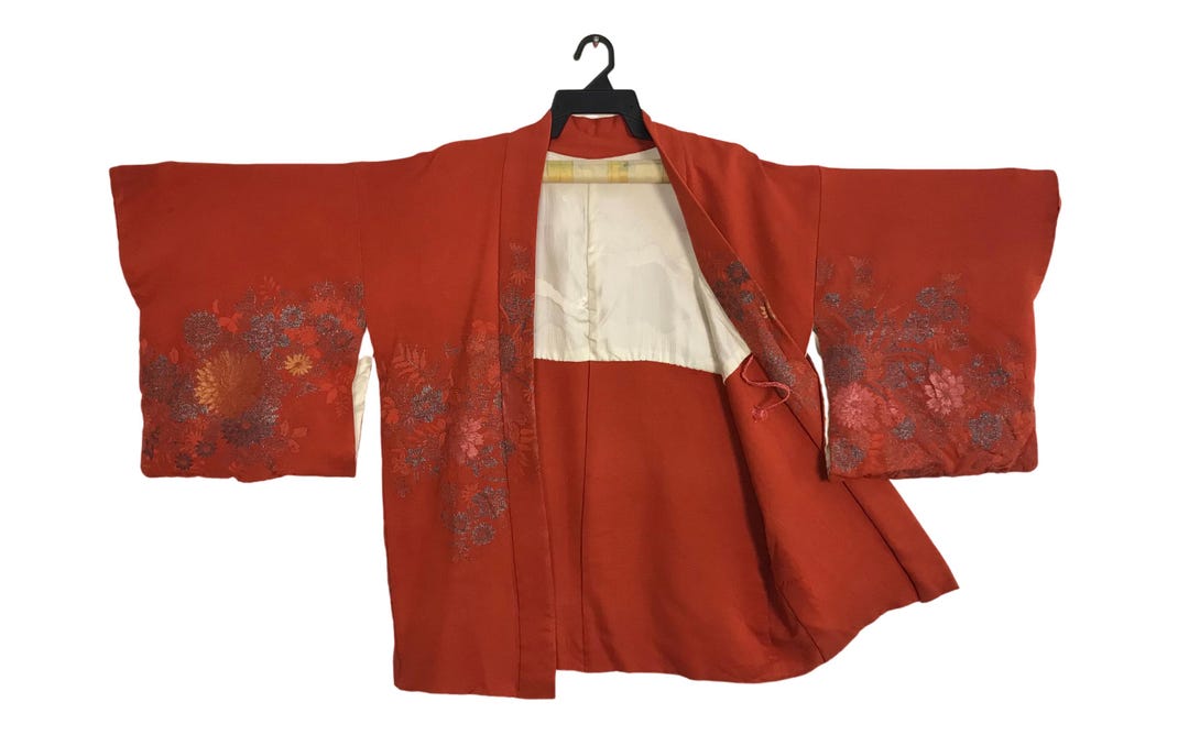 Vintage Kimono Japanese Traditional Noragi Haori Hanten Happi Jacket ...