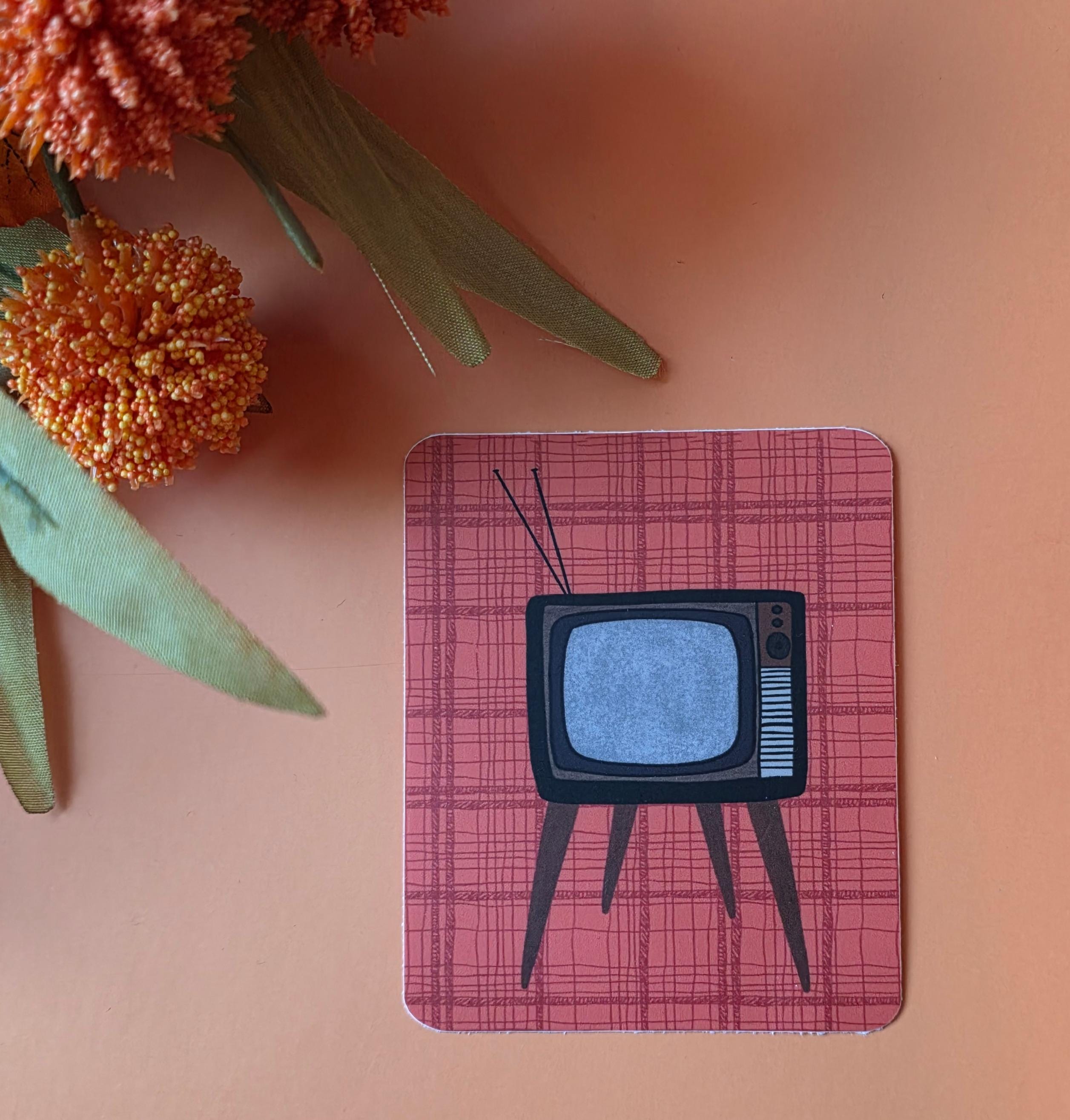 Vintage Television Sticker, Glitter Sticker - Etsy