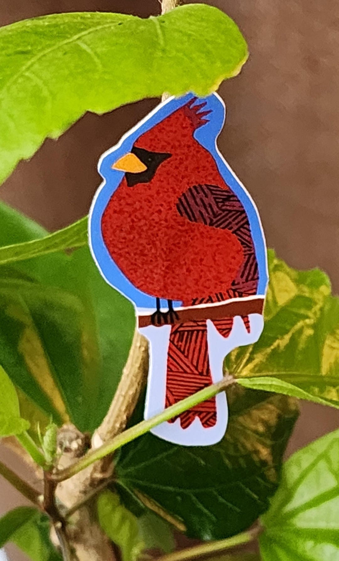 Red Cardinal Sticker, Vinyl Sticker Cardinal, Bird Sticker - Etsy