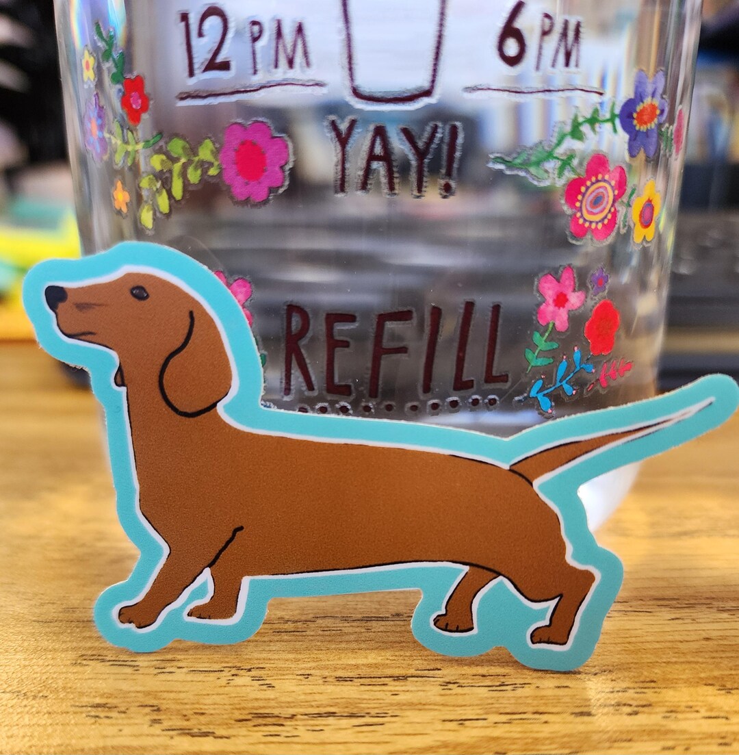 Dachshund Sticker: Waterproof Vinyl Weiner Dog Decal - Etsy