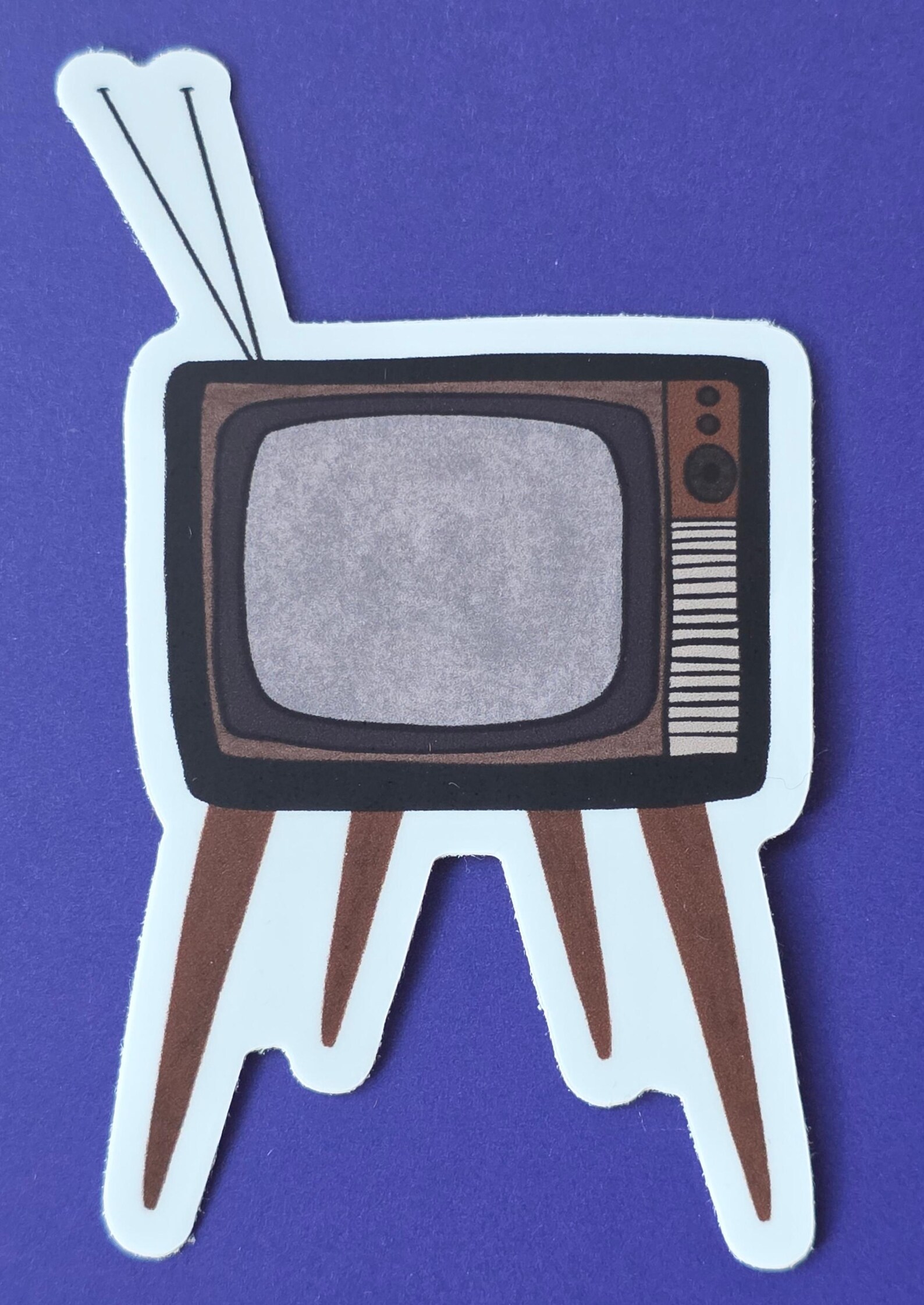 Vintage Television Sticker, Glitter Sticker - Etsy