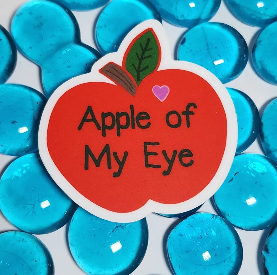 Apple Sticker Red Apple Sticker Apple of My Eye Sticker Vinyl Red Apple ...