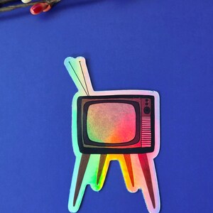 Vintage Television Sticker, Glitter Sticker - Etsy