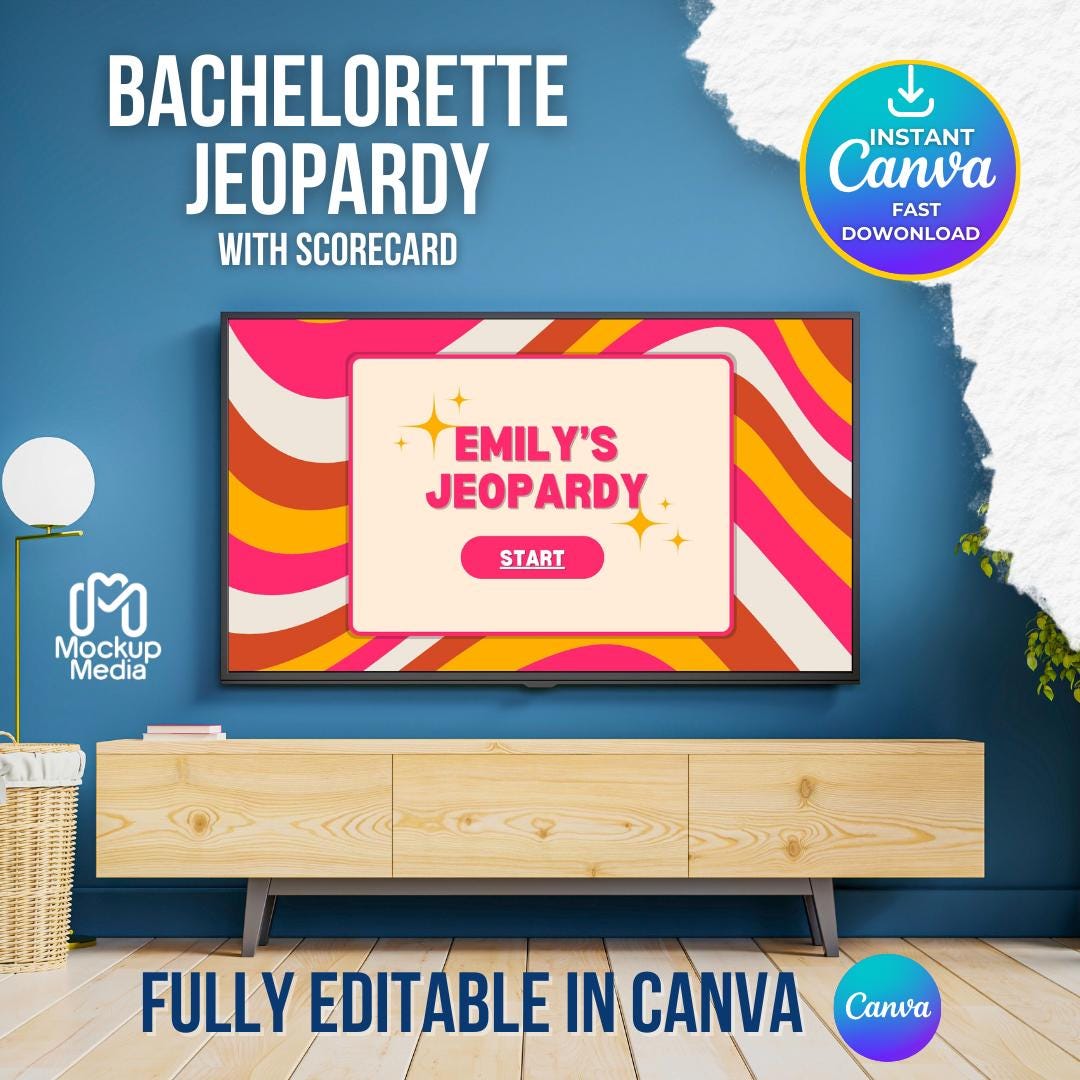 Bachelorette Jeopardy Game: Interactive Bridal Shower Template ...