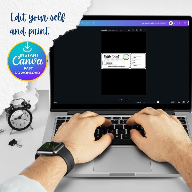 Raffle Ticket Form, Editable Raffle Event Ticket Template, Digital ...