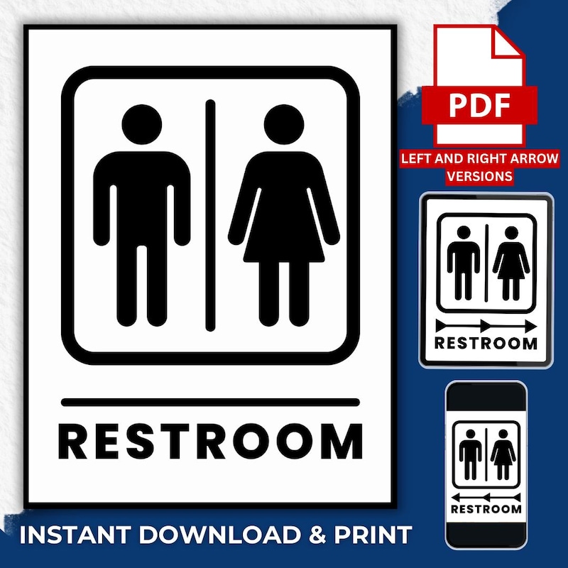 Unisex Bathroom Signs - Etsy