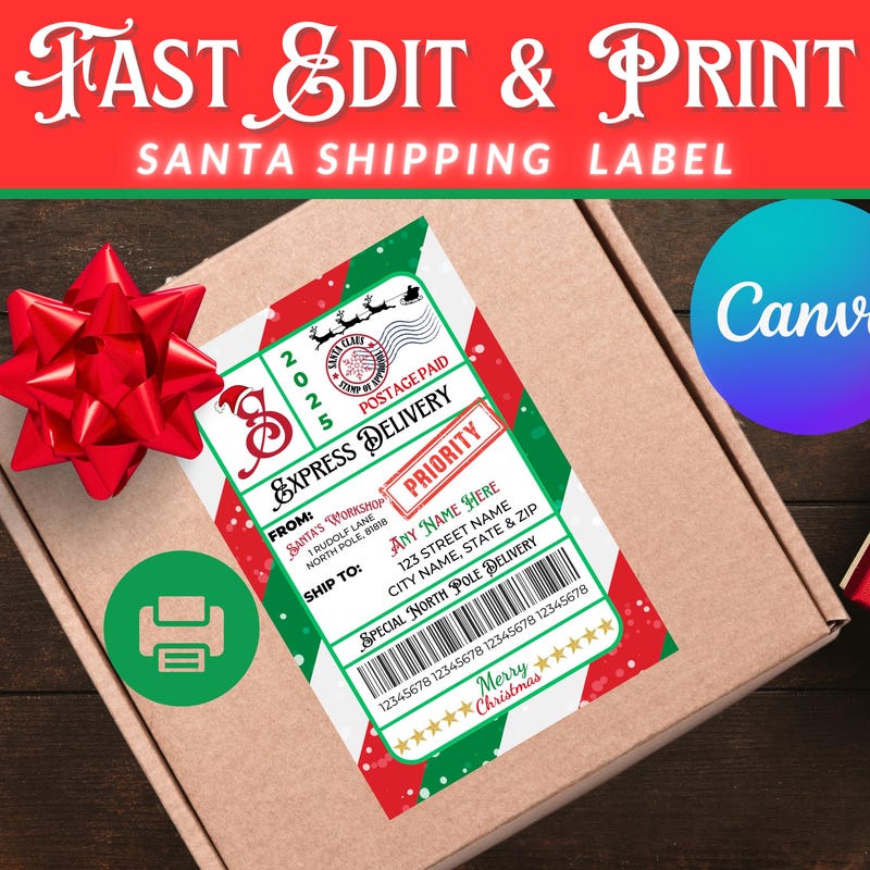 Santa Claus Labels Png - Etsy