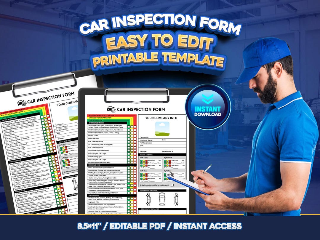 Car Inspection Checklist | PDF Printable Vehicle Inspection Report ...