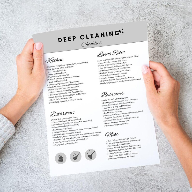 Editable Deep Cleaning Checklist Template, Minimalist Cleaning Schedule ...
