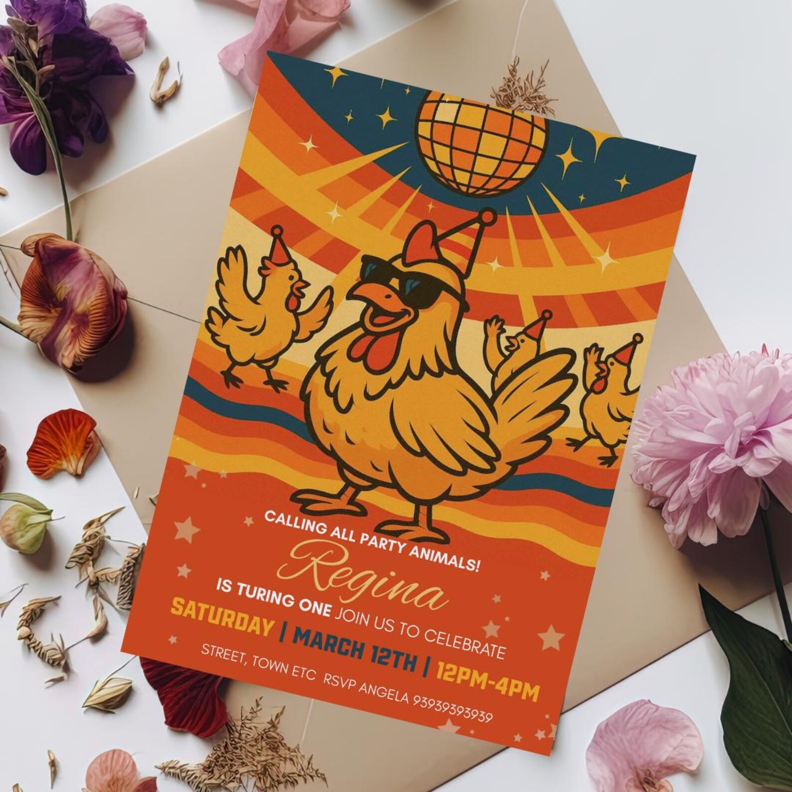 Editable Chicken Birthday Invitation: Farm Animal Party (digital Canva ...