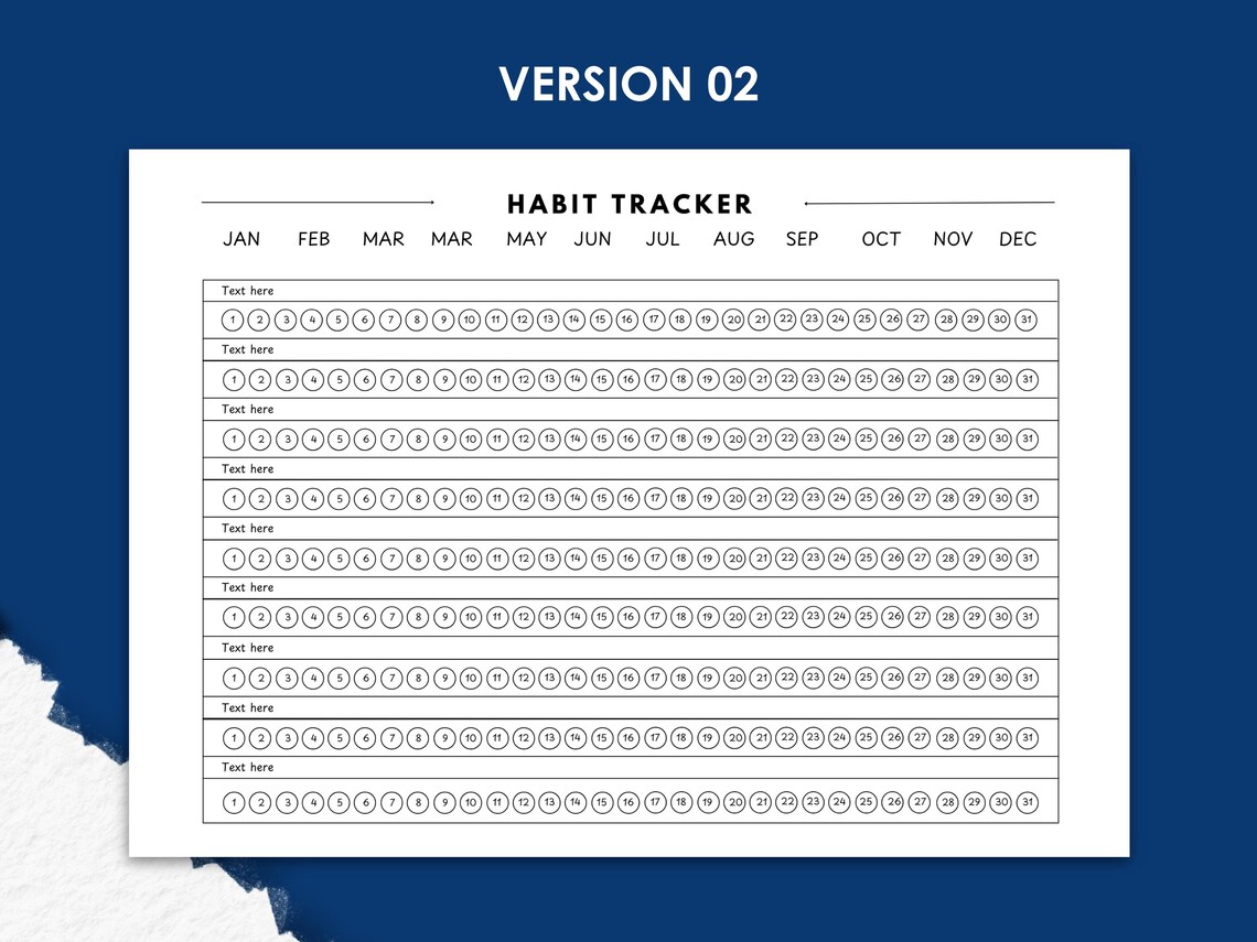 Printable Monthly Habit Tracker: A4/letter (PDF) - Etsy