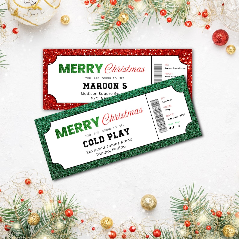 Christmas Concert Fake Ticket | Surprise Gift Voucher | Surprise ...