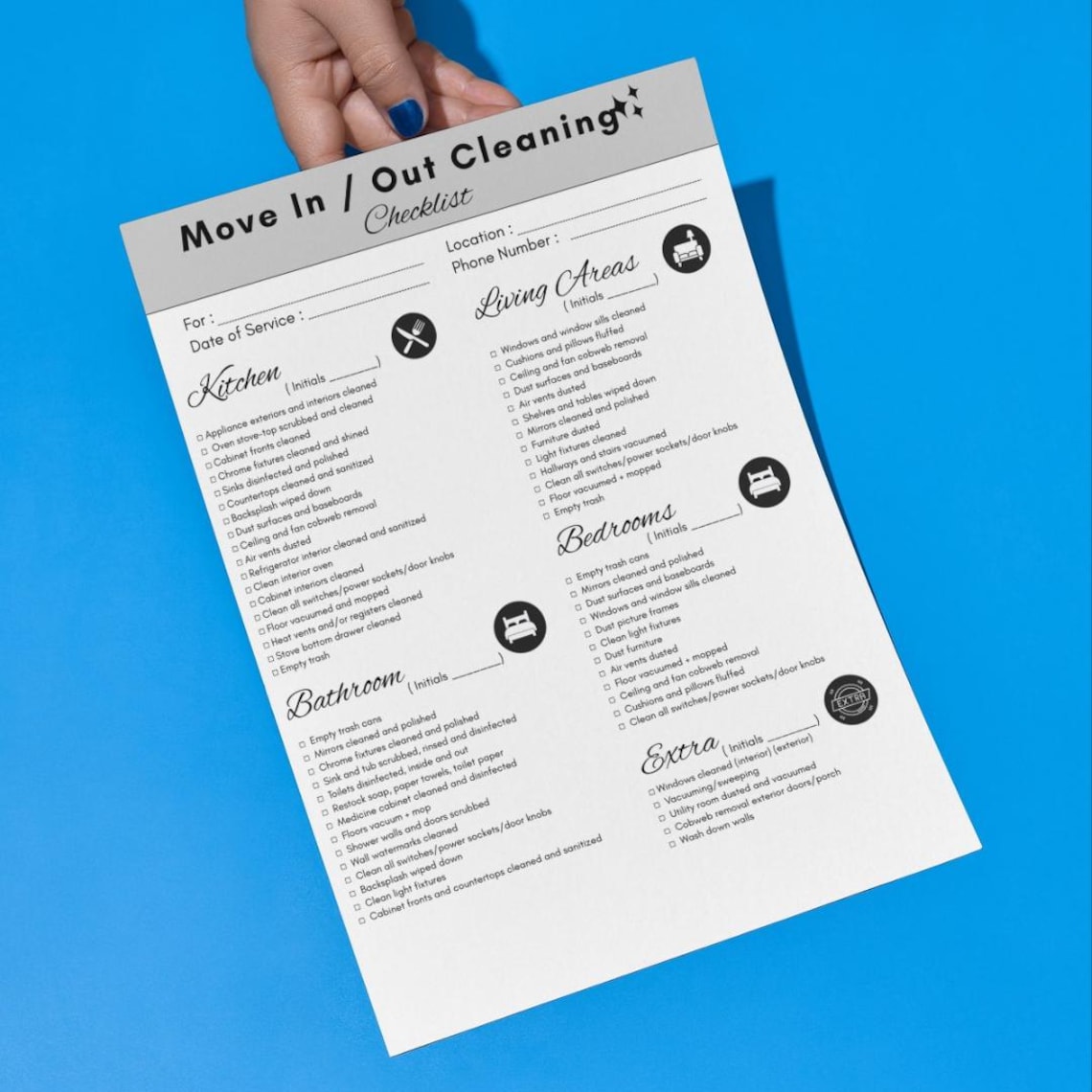 Move in Out Cleaning Checklist, Editable Canva Template, Cleaning ...