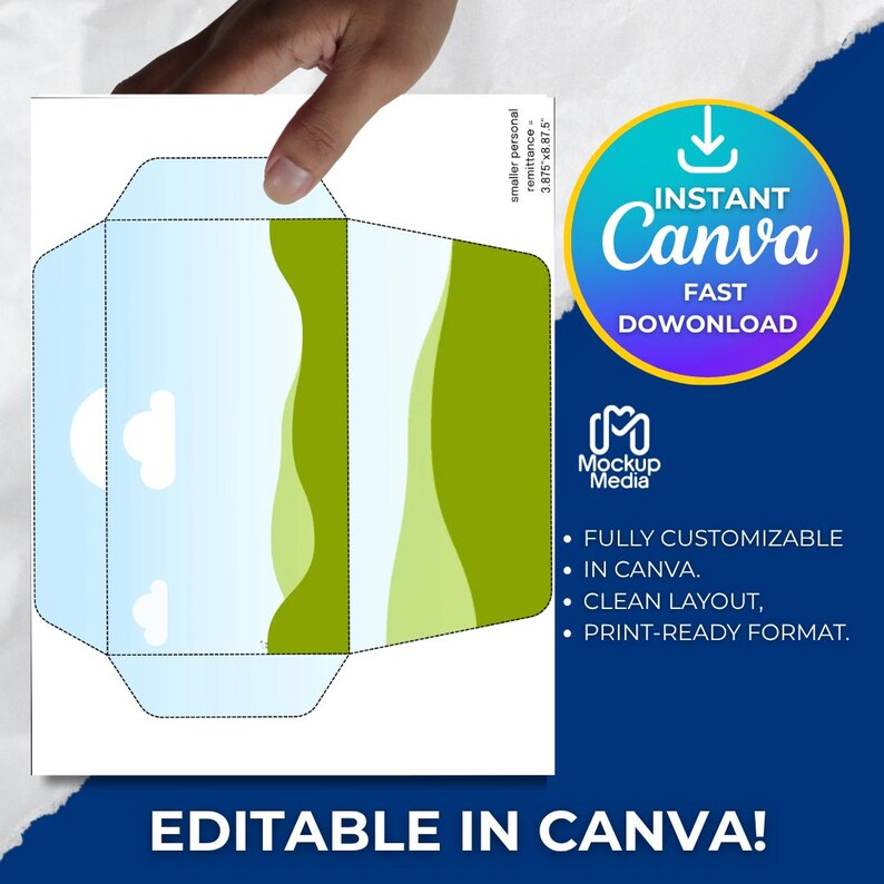 Editable Envelope Liner Template Canva, US Envelope Sizes A2 A6 A7 ...
