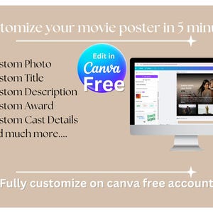 Personalized Netflix Movie Poster Template for Canva, Custom Couples ...