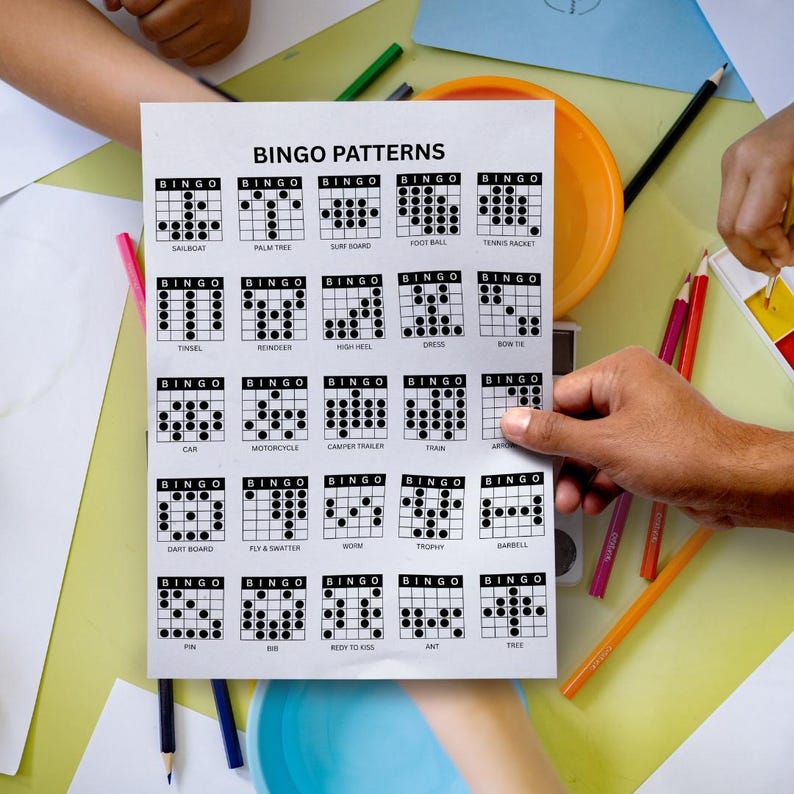200 Custom Bingo Patterns, Tournament, Alphabet, Numbers, Shapes ...