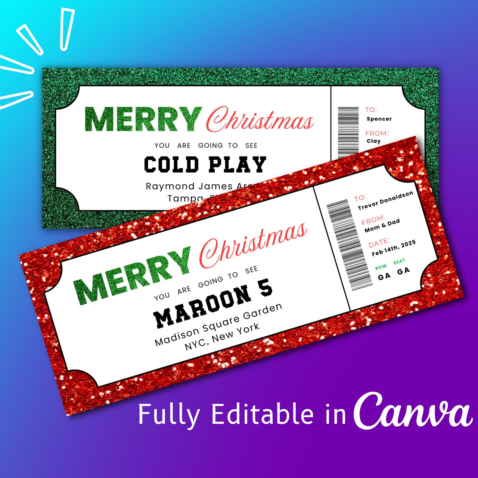 Christmas Concert Fake Ticket | Surprise Gift Voucher | Surprise ...