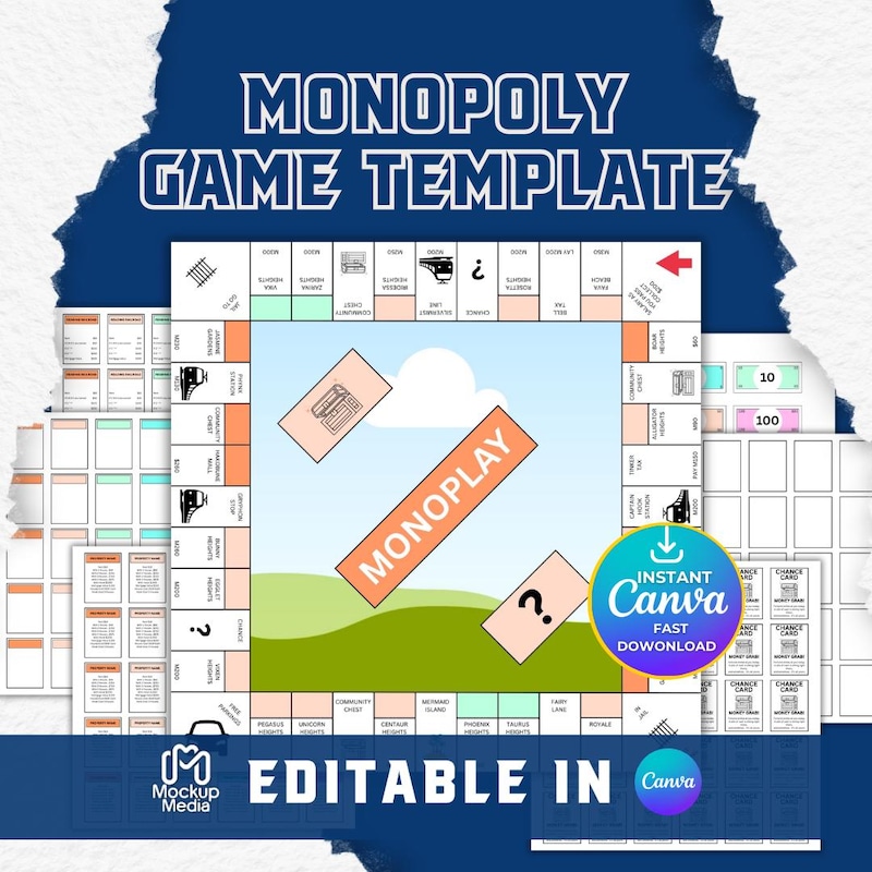Monopoly template editable - Etsy México