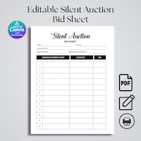 Silent Auction Item Sign Template With Photos | Auction Item Template ...