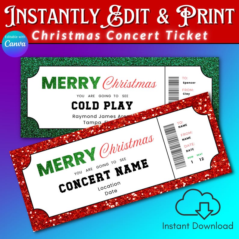 Christmas Concert Fake Ticket | Surprise Gift Voucher | Surprise ...