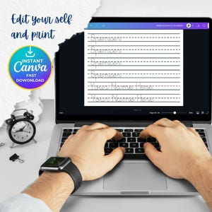 Editable Cursive Name Tracing Sheet, Handwriting Practice (digital ...