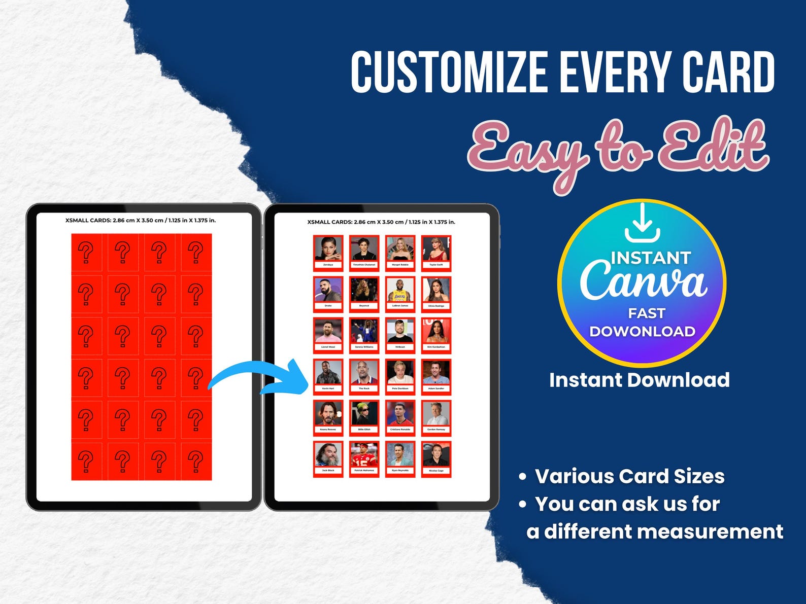 Custom CELEBRITY Guess Who? Printable Guess Who? Editable Guess Who ...