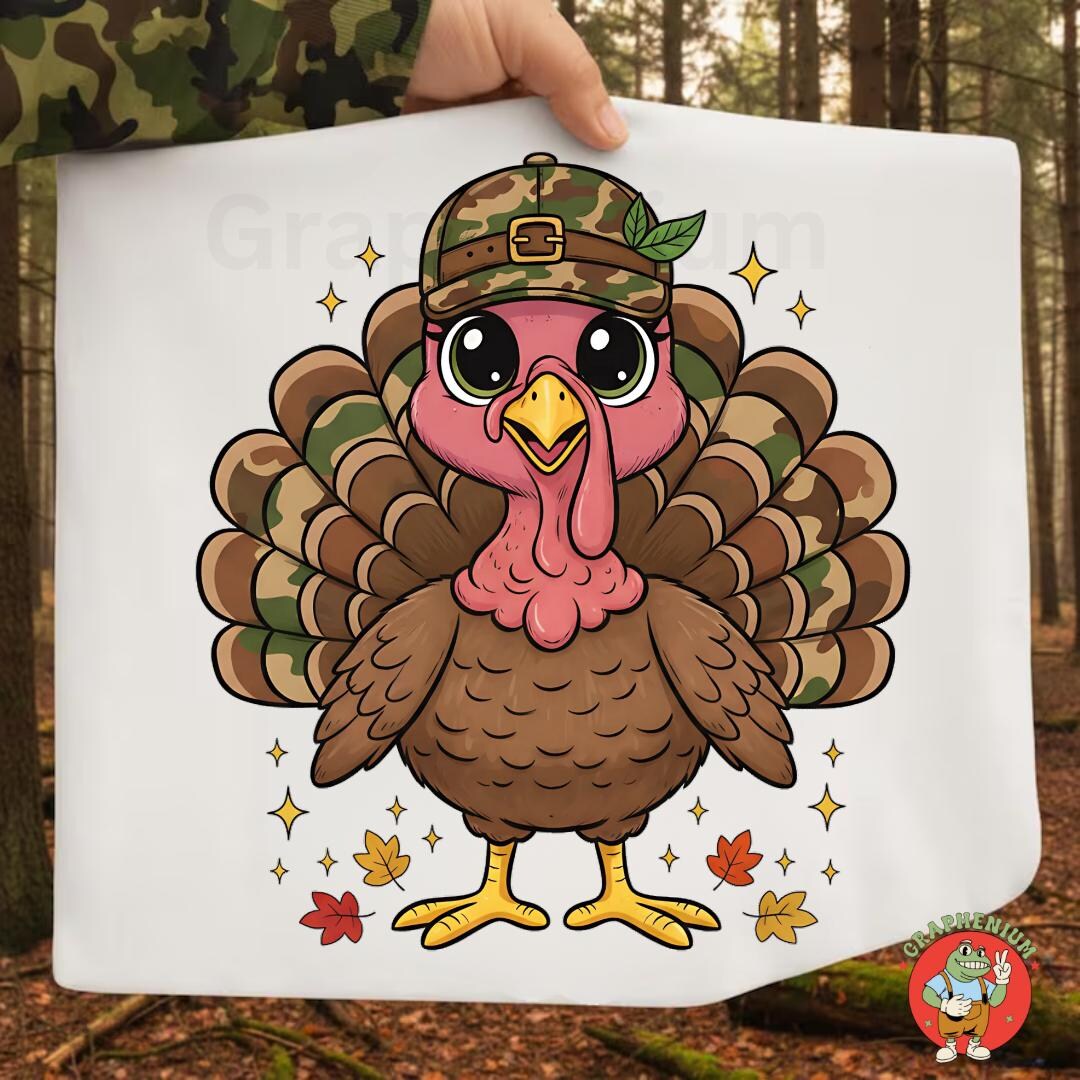 Camo Turkey PNG, Thanksgiving Hunting Sublimation Design, Rustic Fall ...
