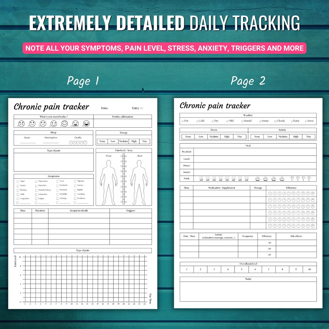 Monitoring Chronic Pain, Pain Tracker, Health Tracker, Fibromyalgia ...