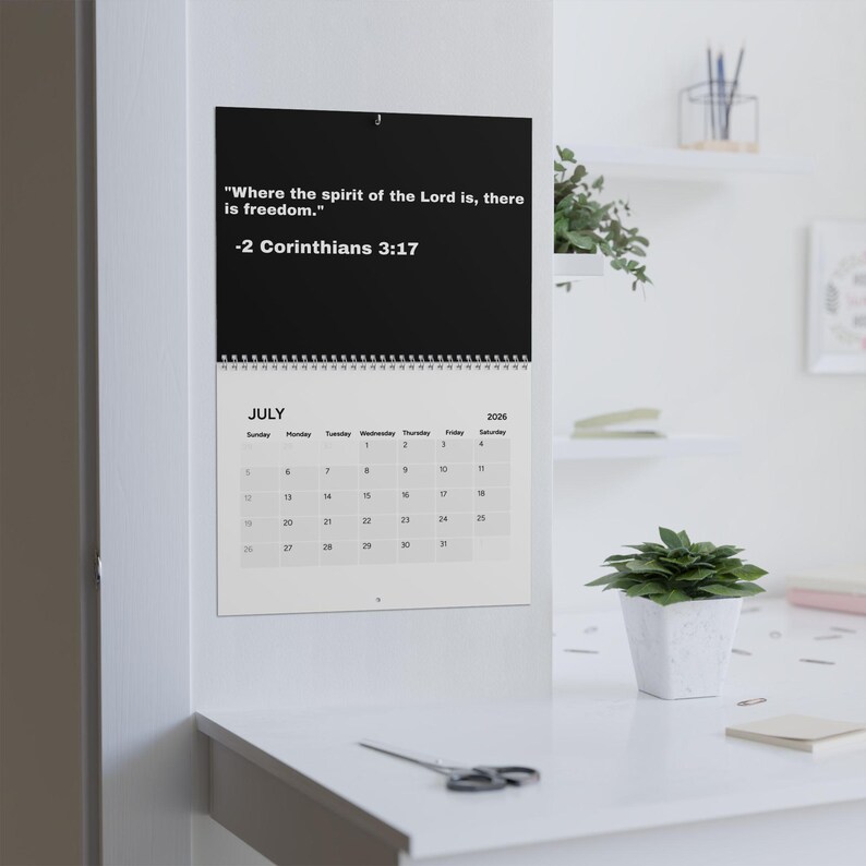 2026 Wall Calendar - God's Plan, Minimalist Desk Organizer ...