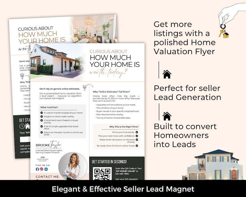 Real Estate Home Valuation Flyer Template: Agent Marketing (canva PDF ...