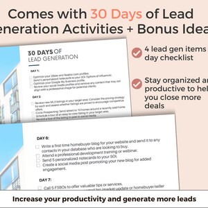 Real Estate Lead Generation Checklist, Action Steps for Daily Lead ...