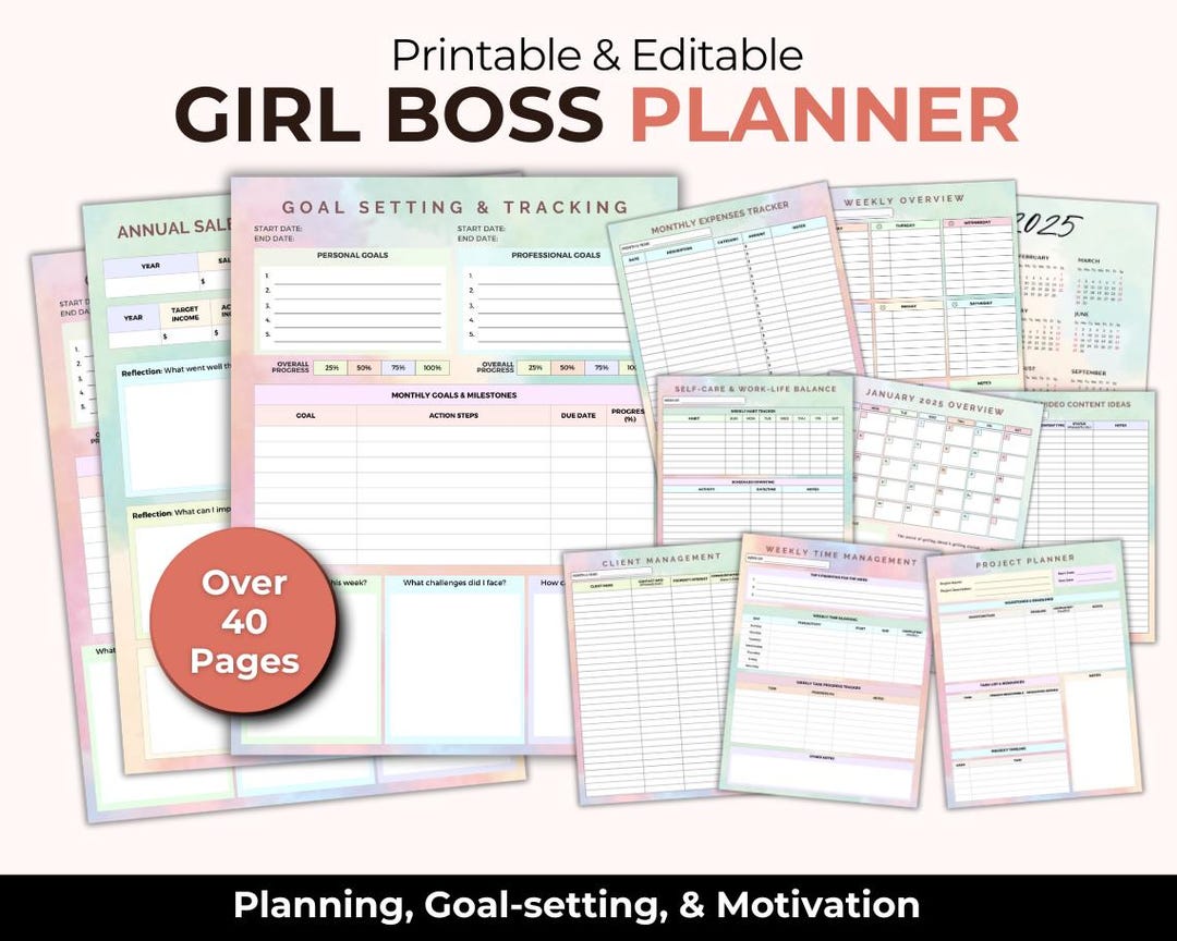 Girl Boss Planner - Productivity Planner for the Female Entrepreneur - Etsy