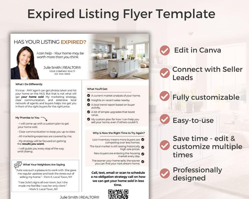 Expired Listing Flyer, Canva Template for Real Estate Agents - Etsy