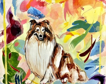 Collie painting | Etsy