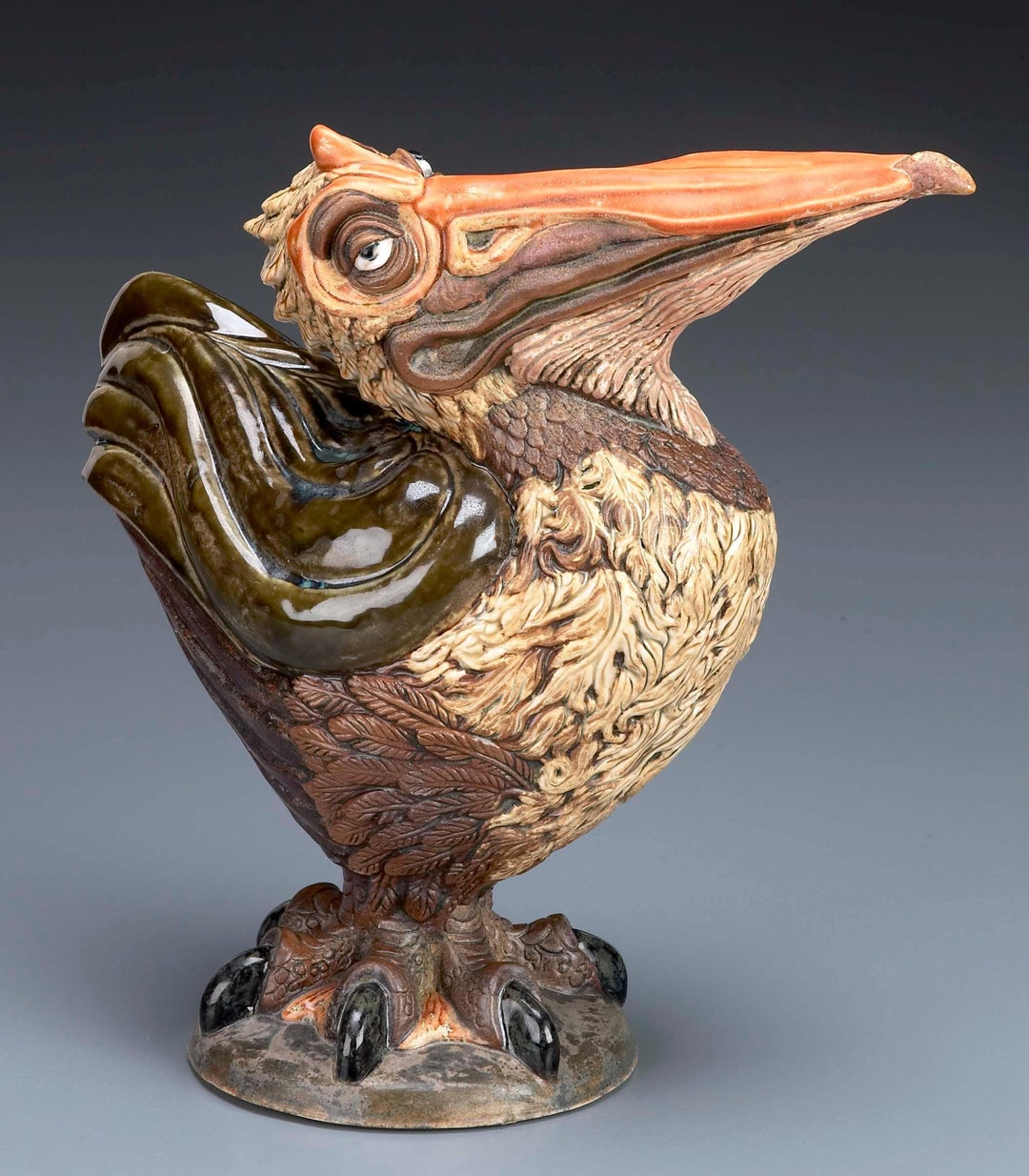 Hand Painted Sculpture of Grotesque Bird Inspired by Victorian Potters ...