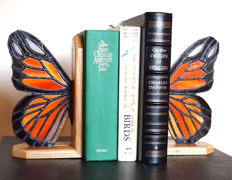 Handmade Stained Glass Monarch Butterfly Bookends - Etsy