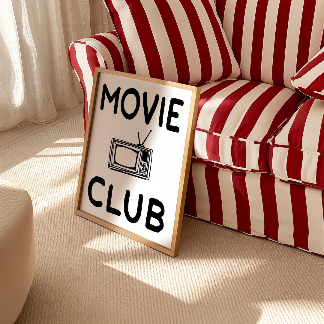 Movie Club Art Print ,bedroom Art, Movie Art ,gallery Wall,quote Art ...