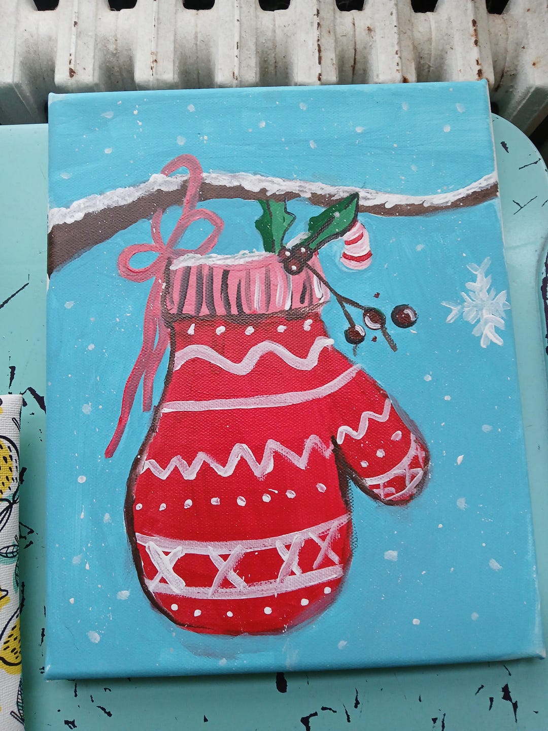 Winter Mitten Painting - Etsy