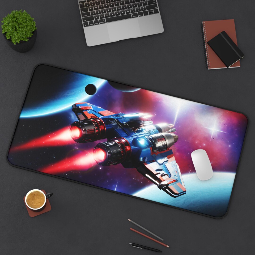 Cosmic Space Desk Mat Gamer Desk Accessory, Starship Gaming Mouse Pad ...