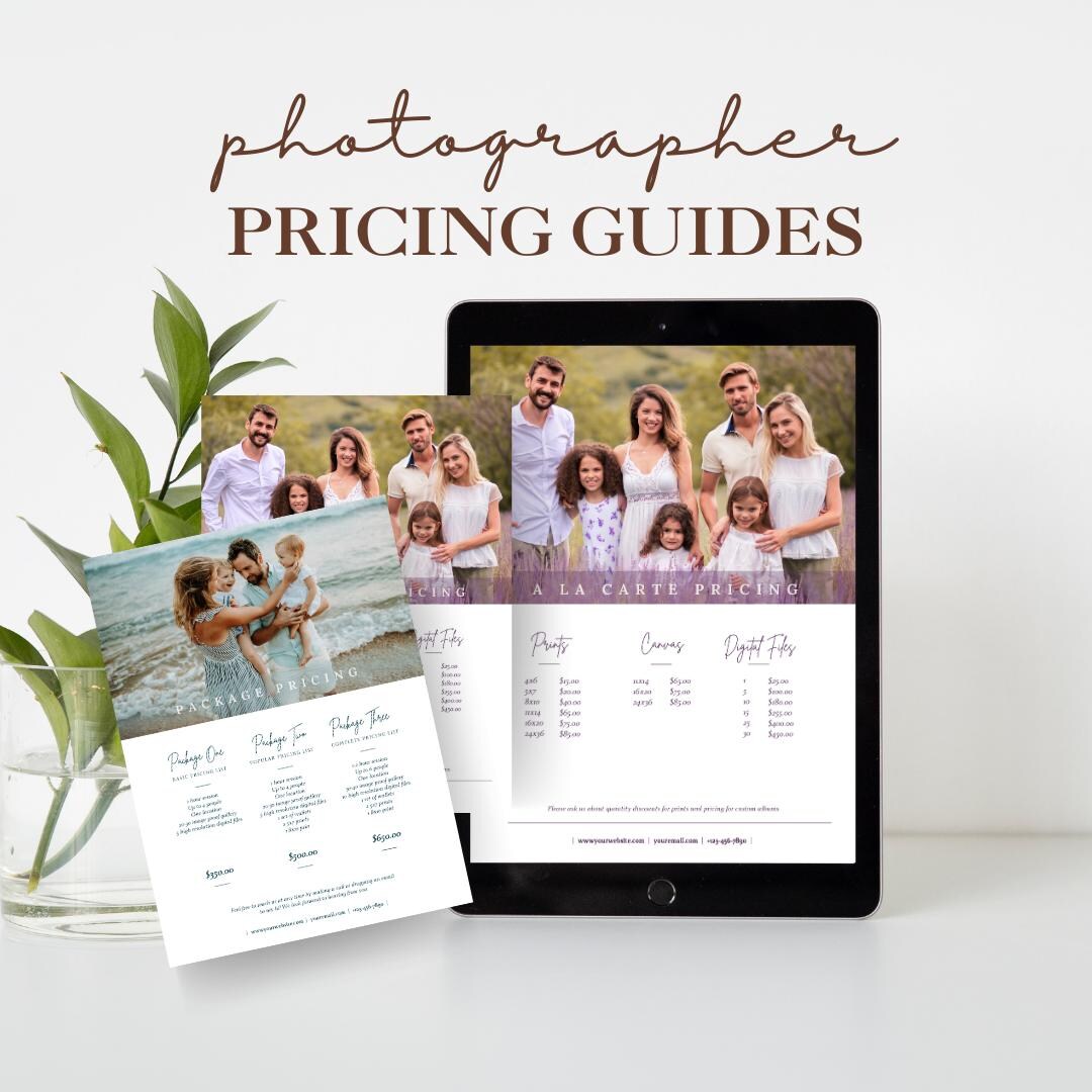 Photography Pricing Guide Template: Editable Canva Portrait Sheet ...